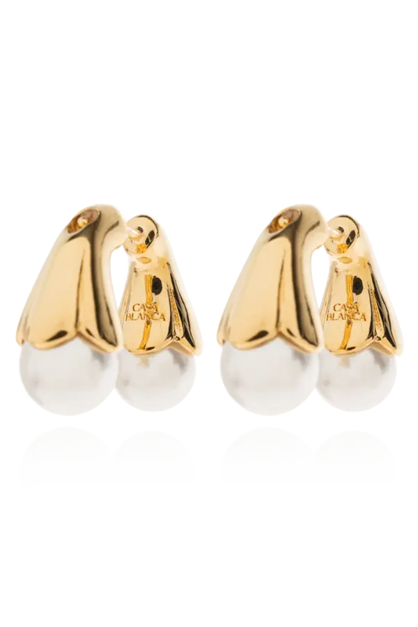 Casablanca Pearl Drop Earrings - Gold