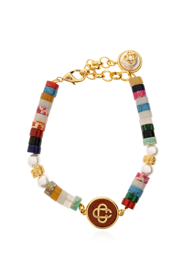 Casablanca Beaded Bracelet With Multi-colored Stones And Faux Pearls - Multicolour
