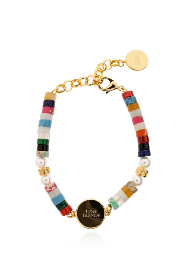 Casablanca Beaded Bracelet With Multi-colored Stones And Faux Pearls - Multicolour