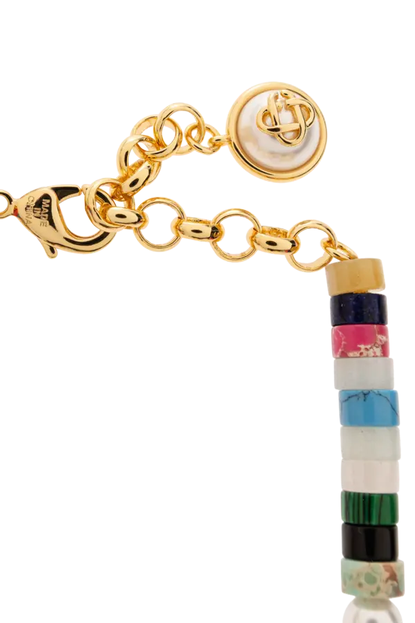 Casablanca Beaded Bracelet With Multi-colored Stones And Faux Pearls - Multicolour