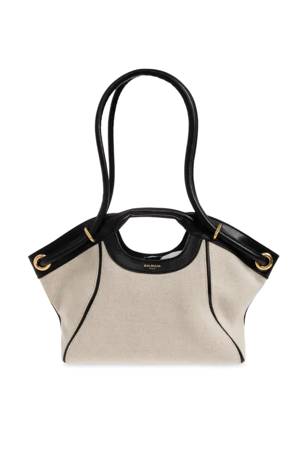 Balmain Bag With Printed Logo - Cream