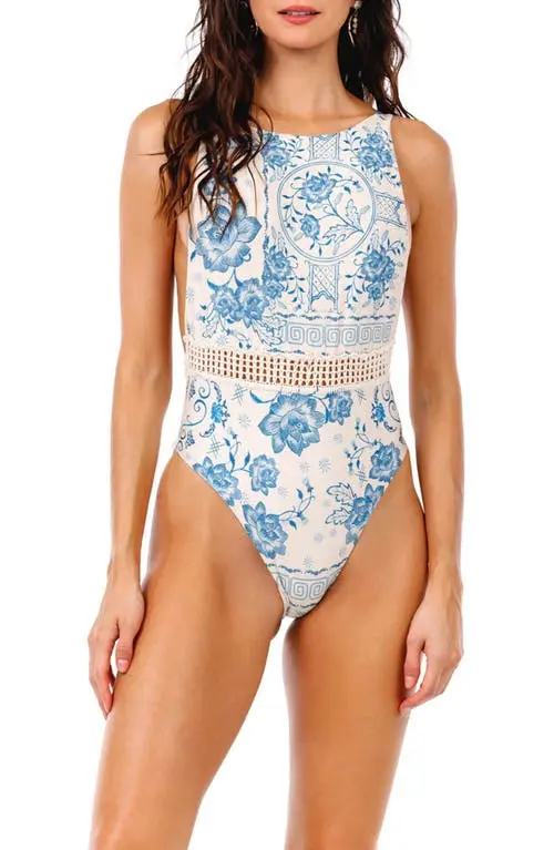 Agua Bendita Dome High Neck One-piece Swimsuit - Multicolor