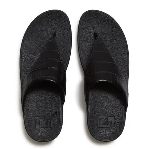 Fitflop Lulu Crocodile Toe-post Sandals