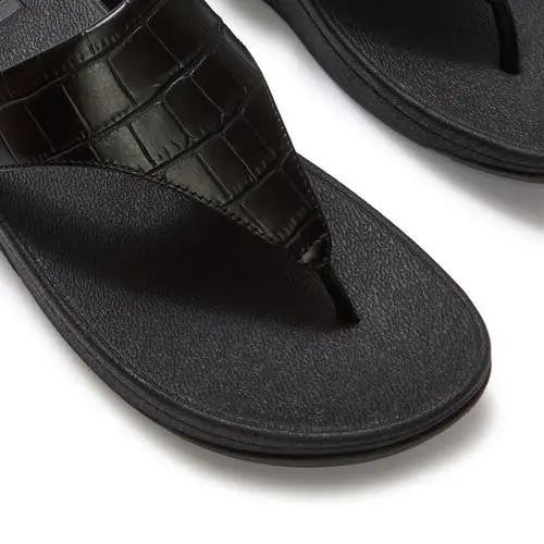 Fitflop Lulu Crocodile Toe-post Sandals