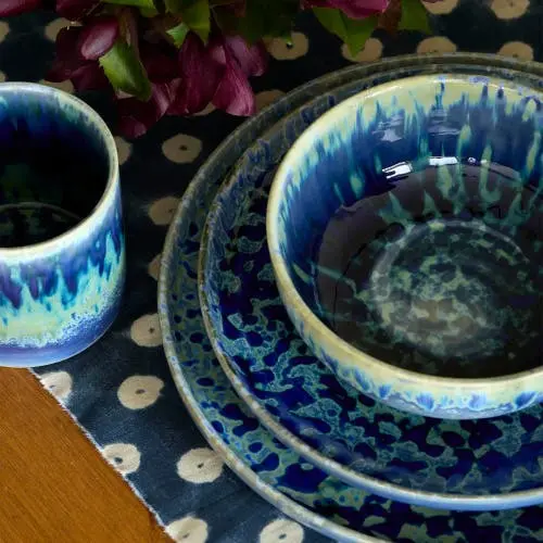 MOMENI Hanami Stoneware 20-piece Dinnerware Set - Blue