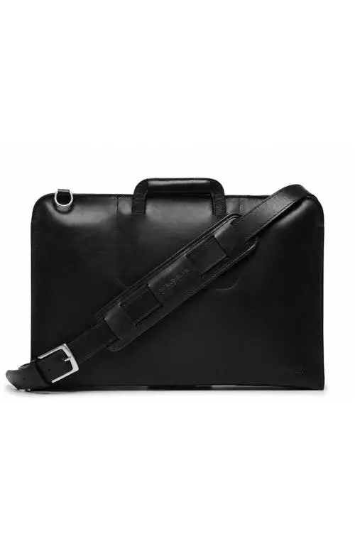 KORCHMAR Jackson Zippered Leather Briefcase - Black