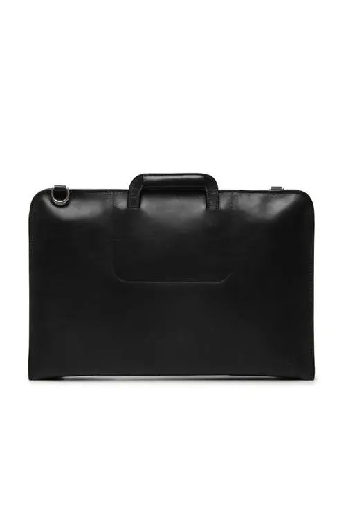 KORCHMAR Jackson Zippered Leather Briefcase - Black