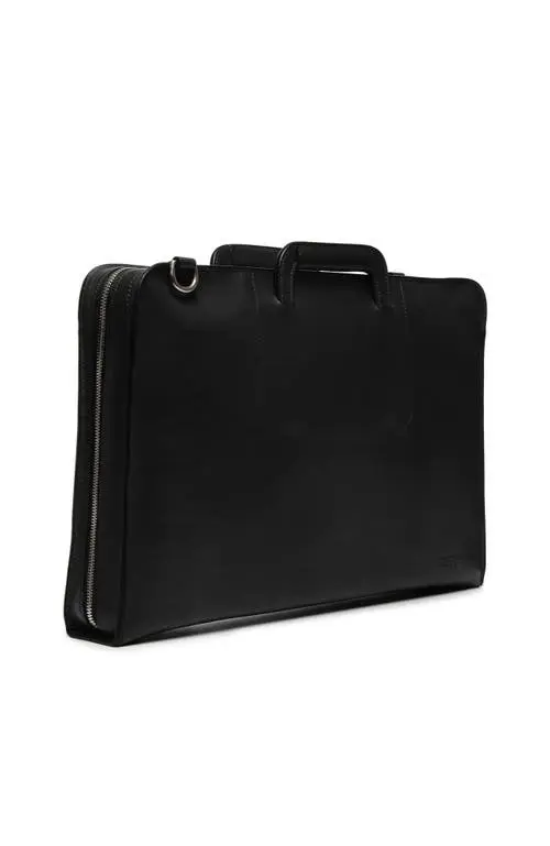 KORCHMAR Jackson Zippered Leather Briefcase - Black