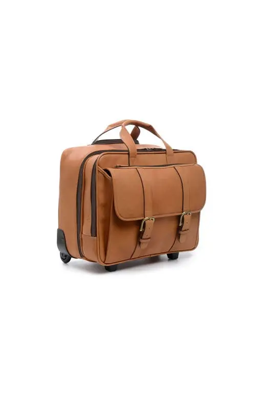 KORCHMAR Kenton Wheeled Leather Travel Briefcase