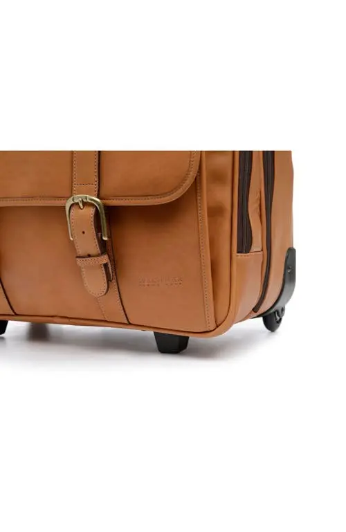 KORCHMAR Kenton Wheeled Leather Travel Briefcase