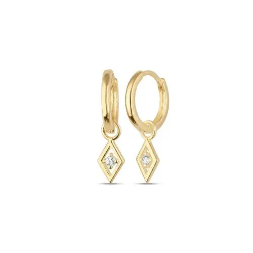 SPERO LONDON Sterling Rhombus Pave Spike Drop Earring - Gold