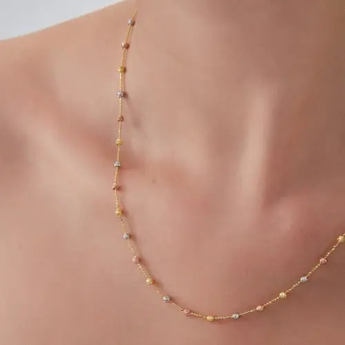 SPERO LONDON Dorissa Multicolour Sterling Silver Beaded Necklace - Gold