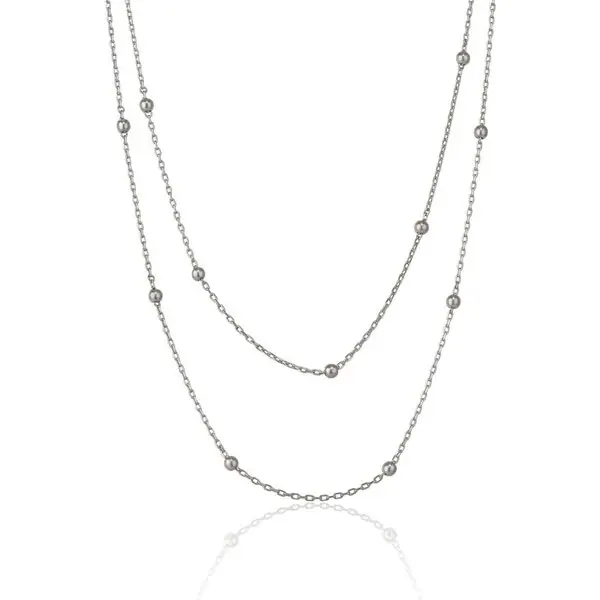 SPERO LONDON Dorissa Multicolour Sterling Beaded Double Necklace - Silver