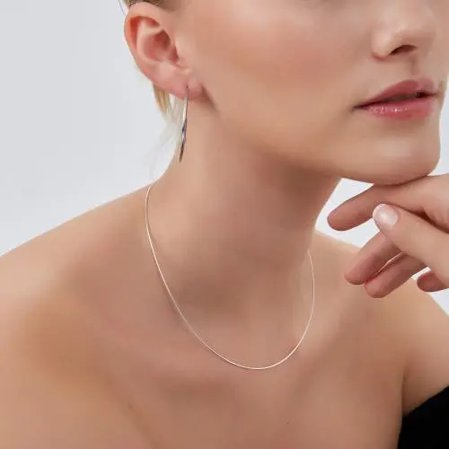 SPERO LONDON Sterling Rigid Fine Chain Choker Necklace - Silver