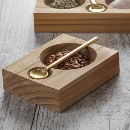 BE HOME Teak Plank Spice Cellar With Spoon