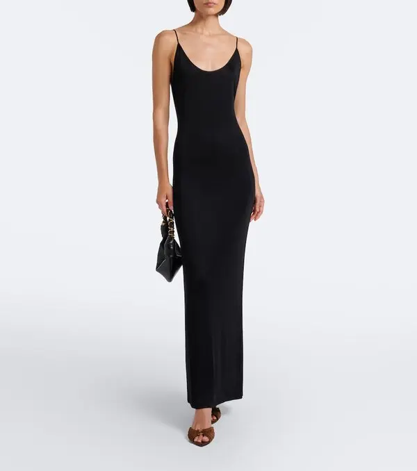 Saint Laurent Jersey Maxi Dress - Black