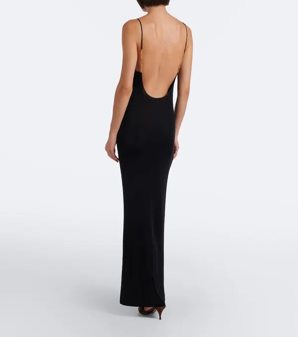 Saint Laurent Jersey Maxi Dress - Black