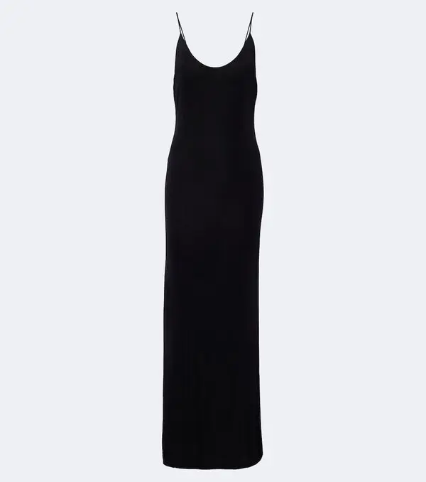 Saint Laurent Jersey Maxi Dress - Black