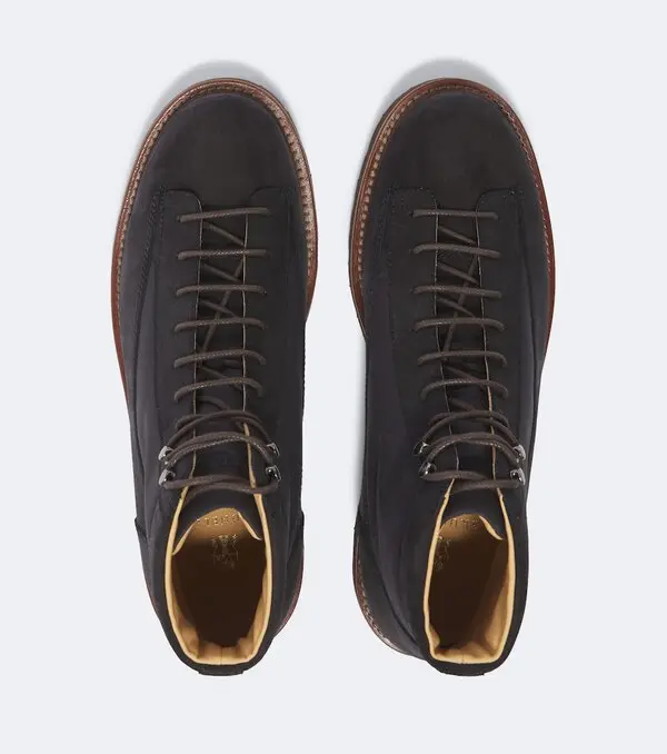 Brunello Cucinelli Suede-trimmed Lace-up Boots - Blue