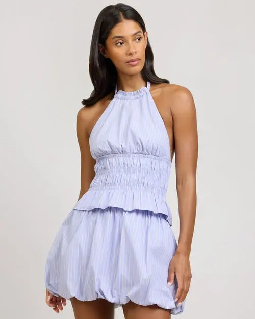 Onia Cotton Smocked Halter Top