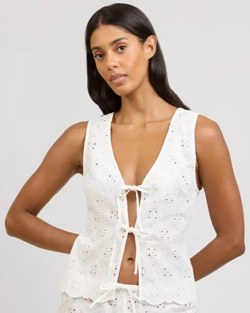 Onia Cotton Tie Front Tank