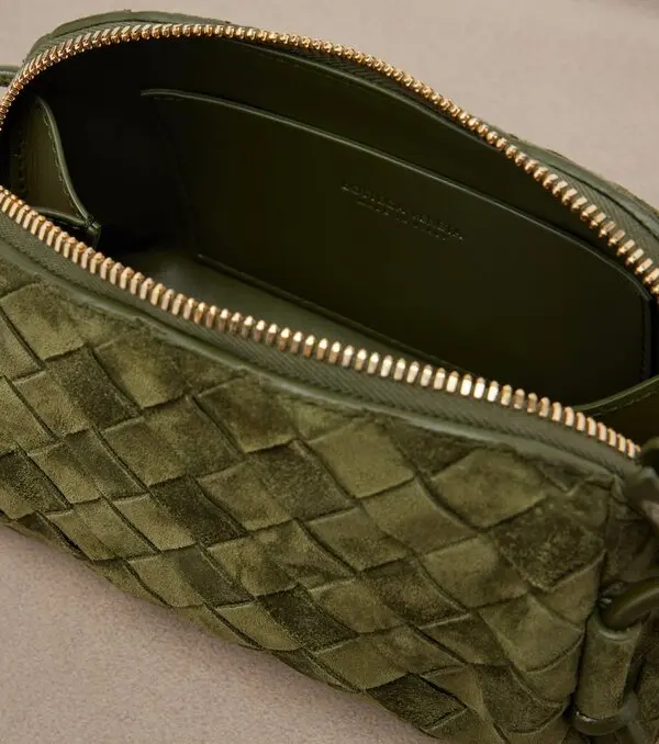 Bottega Veneta Concert Intrecciato Suede Mini Bag - Green
