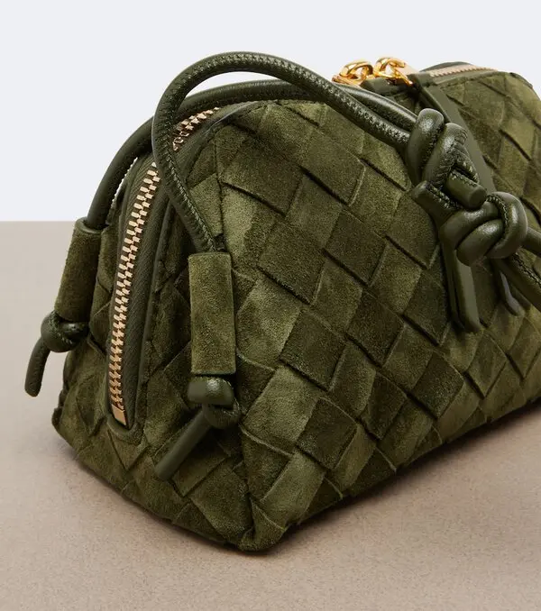 Bottega Veneta Concert Intrecciato Suede Mini Bag - Green