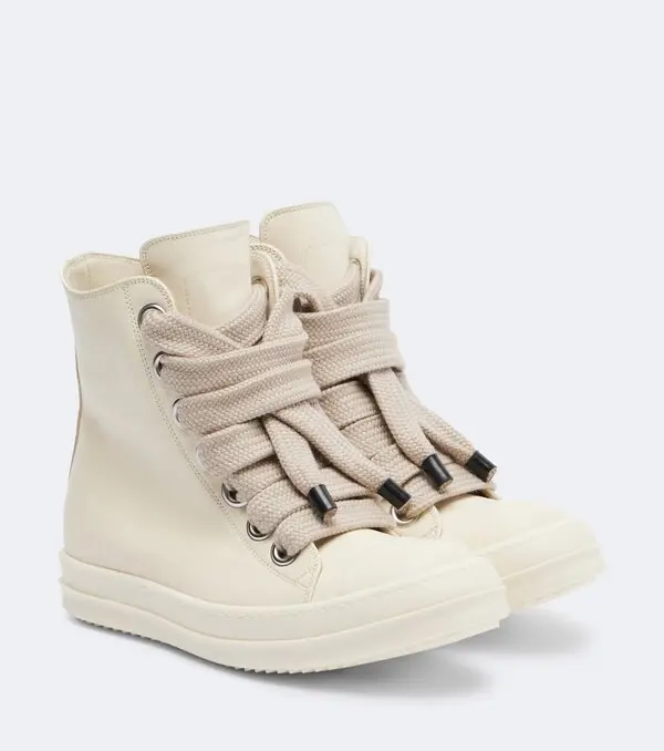 Rick Owens Jumbolace Leather Sneakers - White