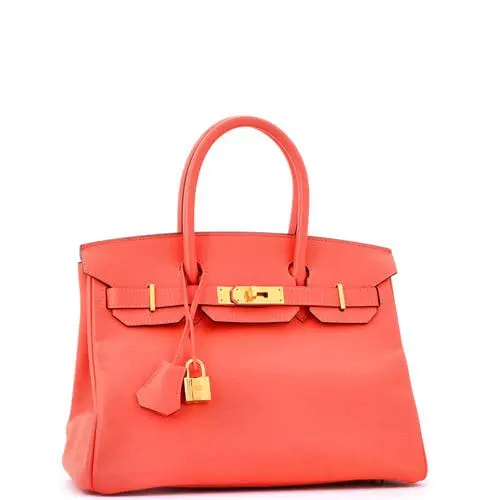 Hermès Birkin Handbag Epsom With Gold Hardware 30 - Red