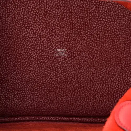Hermès Eclat Picotin Lock Bag Clemence Mm - Red