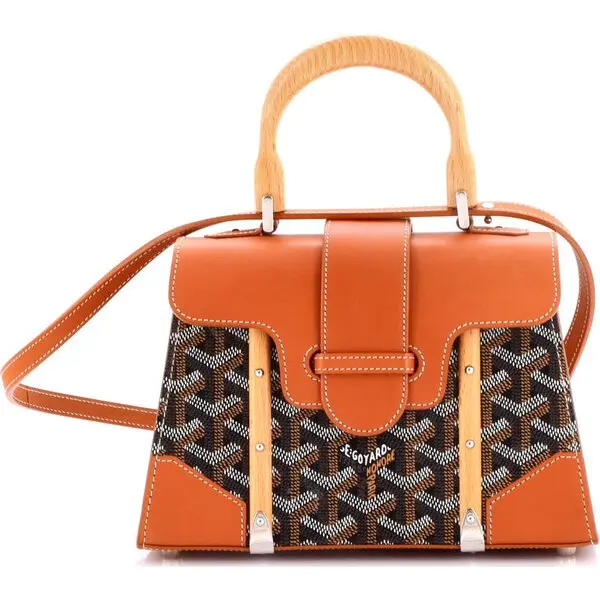 Goyard Structured Saigon Top Handle Bag Coated Canvas With Leather Mini