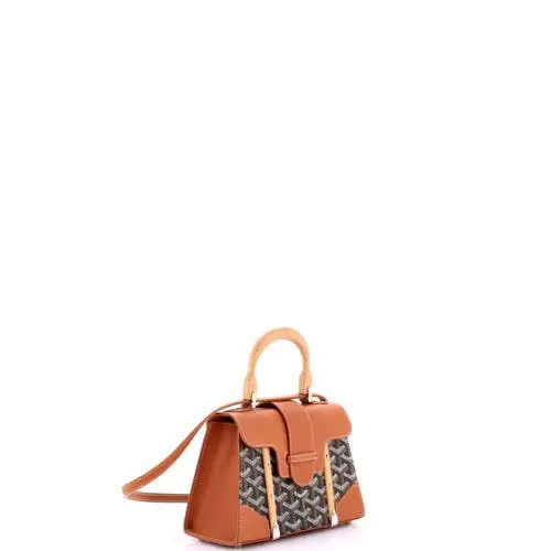 Goyard Structured Saigon Top Handle Bag Coated Canvas With Leather Mini