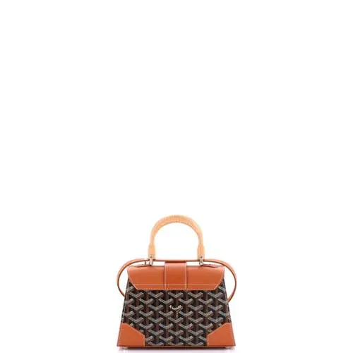 Goyard Structured Saigon Top Handle Bag Coated Canvas With Leather Mini