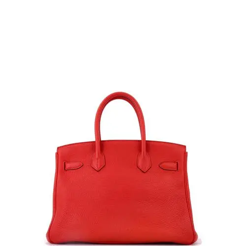Hermès Birkin Handbag Red Togo With Palladium Hardware 30