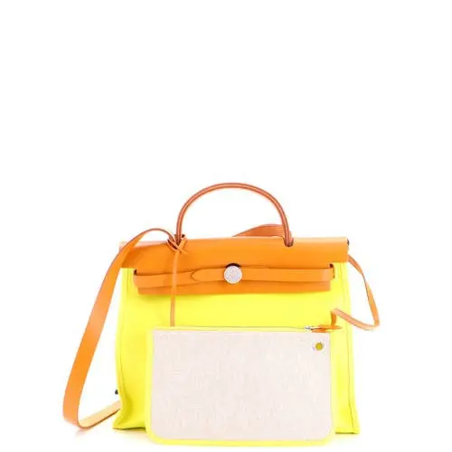 Hermès Herbag Zip Berline Vache Canvas And Leather 31