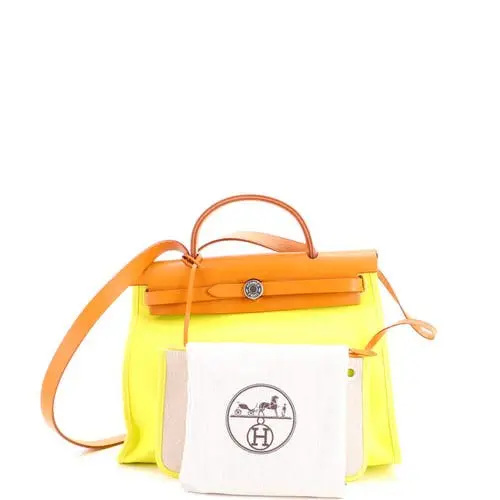 Hermès Herbag Zip Berline Vache Canvas And Leather 31