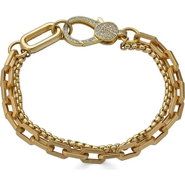 LONI PAUL JEWELRY Pave Connector Bracelet - Gold