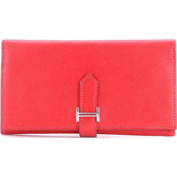 Hermès Bearn Wallet Epsom Long - Red