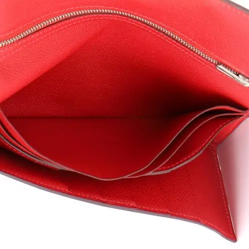 Hermès Bearn Wallet Epsom Long - Red