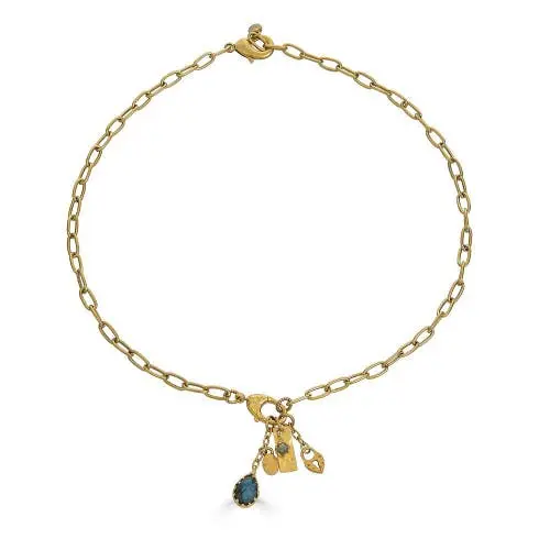 LONI PAUL JEWELRY Labradorite Talisman Drop Necklace - Gold