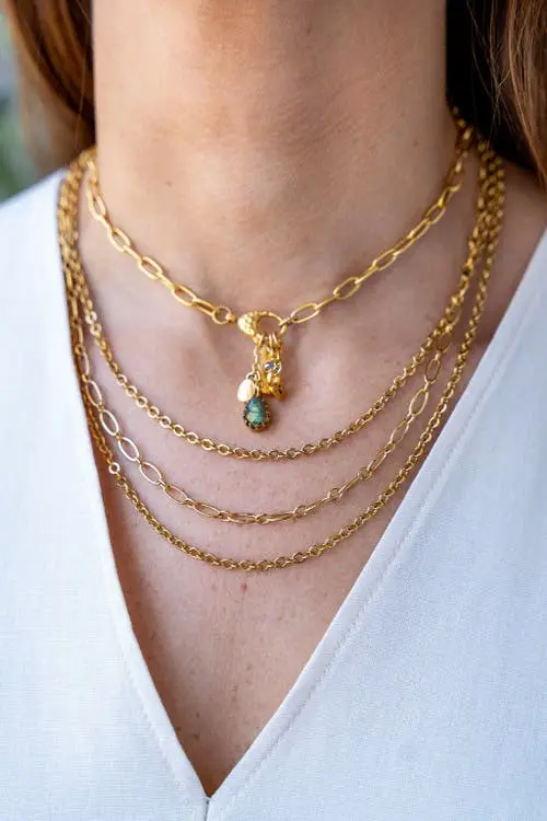LONI PAUL JEWELRY Labradorite Talisman Drop Necklace