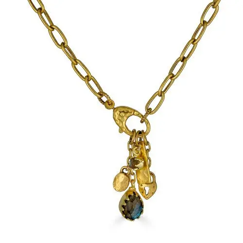 LONI PAUL JEWELRY Labradorite Talisman Drop Necklace