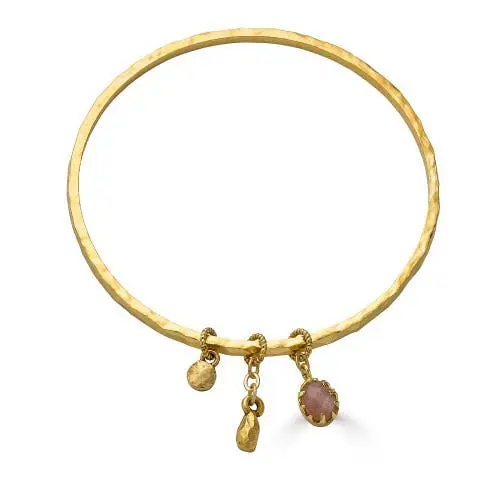 LONI PAUL JEWELRY Peach Moonstone Talisman Bangle Bracelet