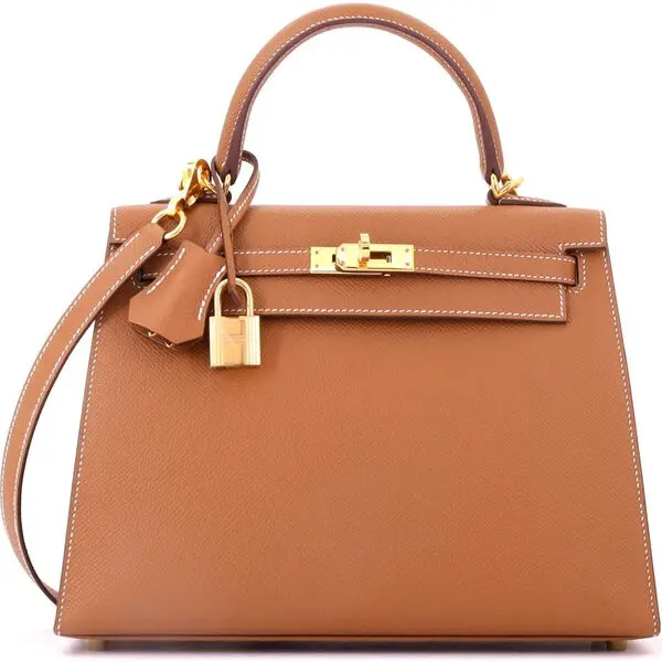 Hermès Kelly Handbag Brown Epsom With Hardware 25 - Gold