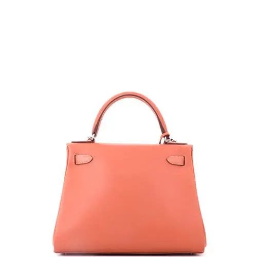 Hermès Kelly Handbag Verso Evercolor With Palladium Hardware 28 - Pink