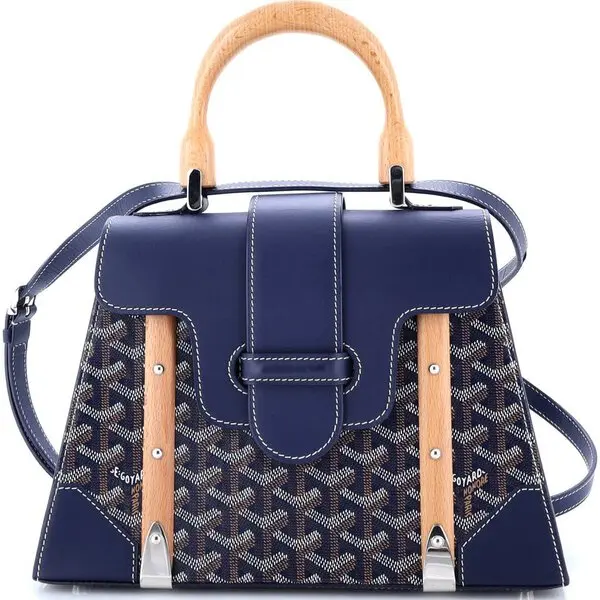 Goyard Saigon Top Handle Bag Coated Canvas With Leather Pm