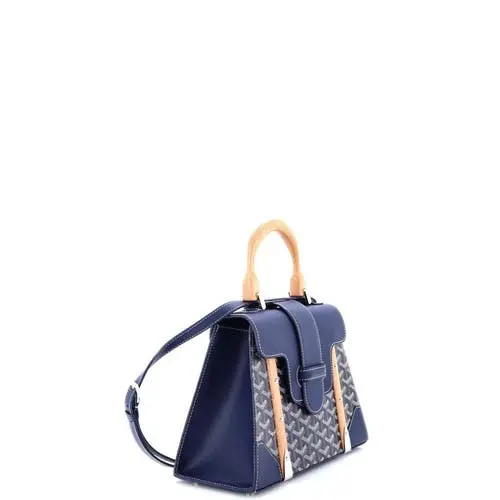 Goyard Saigon Top Handle Bag Coated Canvas With Leather Pm