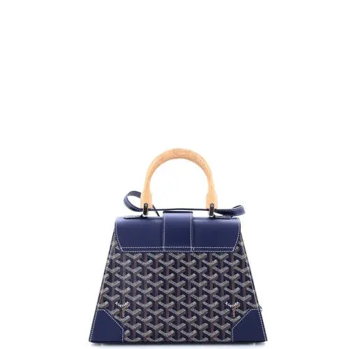 Goyard Saigon Top Handle Bag Coated Canvas With Leather Pm