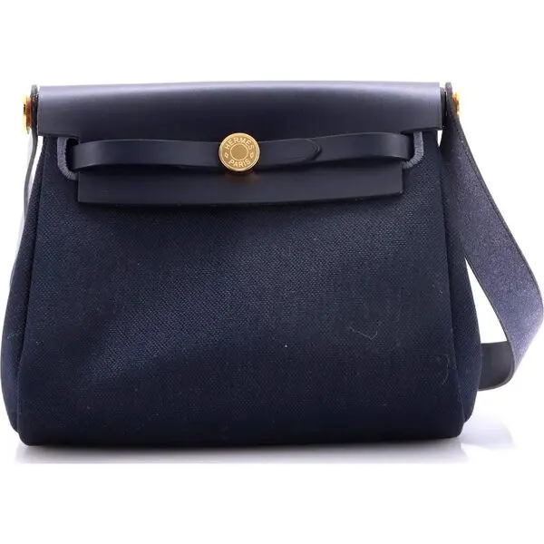 Hermès Herbag Zip Toile And Leather 20 - Blue