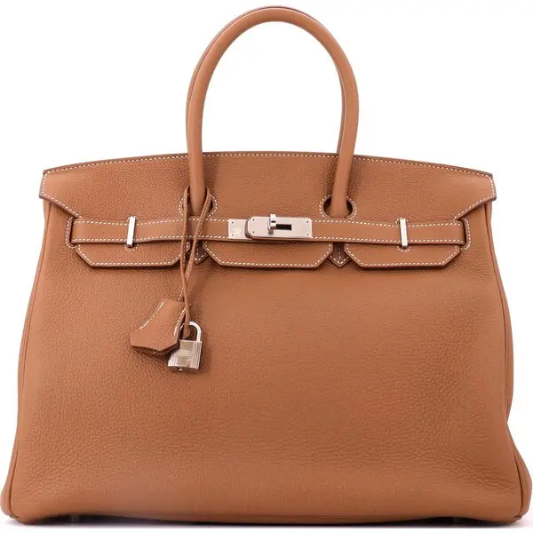 Hermès Birkin Handbag Brown Togo With Palladium Hardware 35